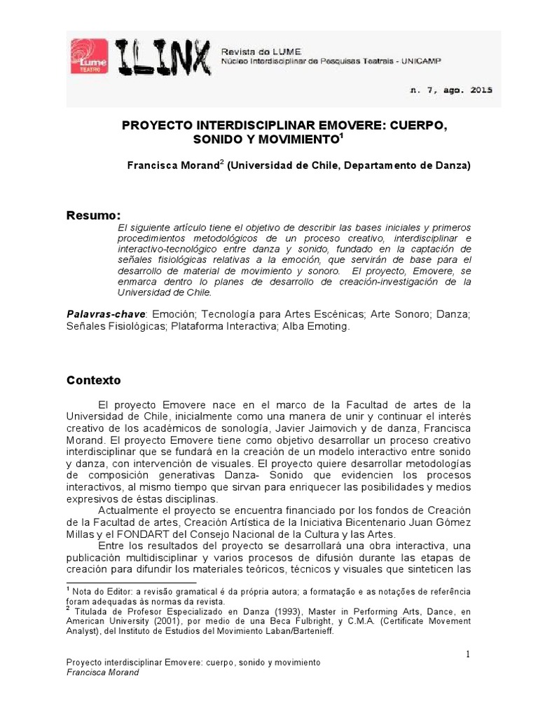Emovere: Movimiento y Sonido Interactivos | PDF | Las emociones | Bailes