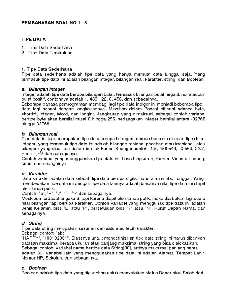 Pembahasan Pemrograman Dasar | PDF | Metode & Bahan Ajar | Komputer