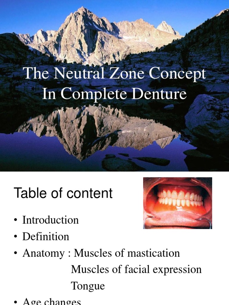 Neutral Zone in Complete Dentures | PDF | Dentures | Human Head And Neck