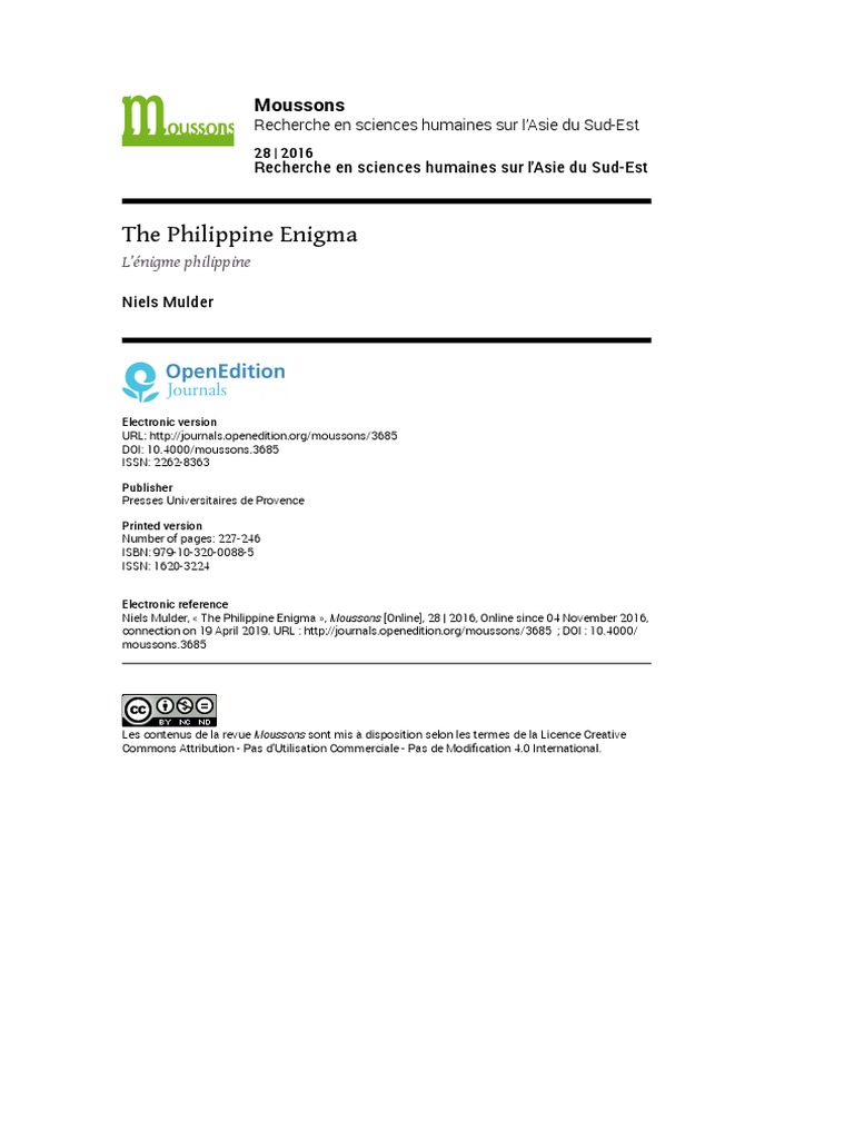 The Philippine Enigma: Moussons | PDF | Civilization | Catholic Church