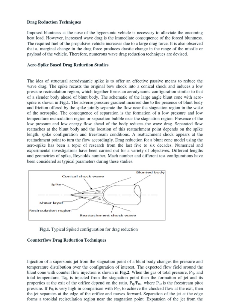 Drag Reduction Techniques | PDF | Drag (Physics) | Shock Wave