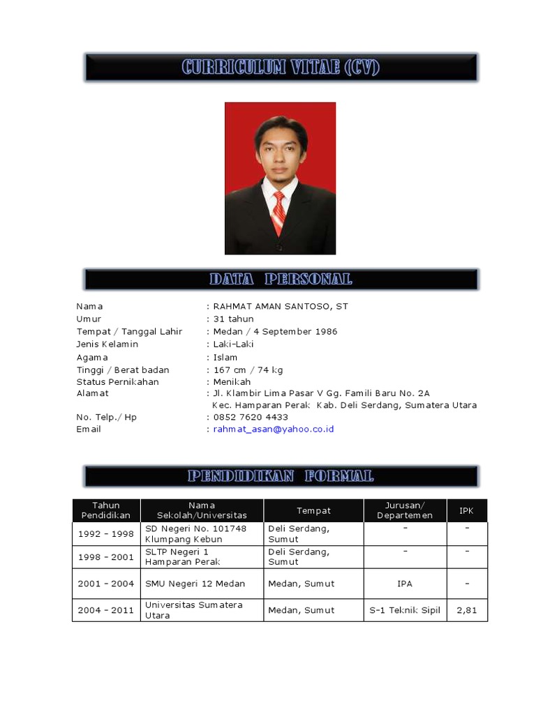 CV Rahmat - Civil Engineer | PDF