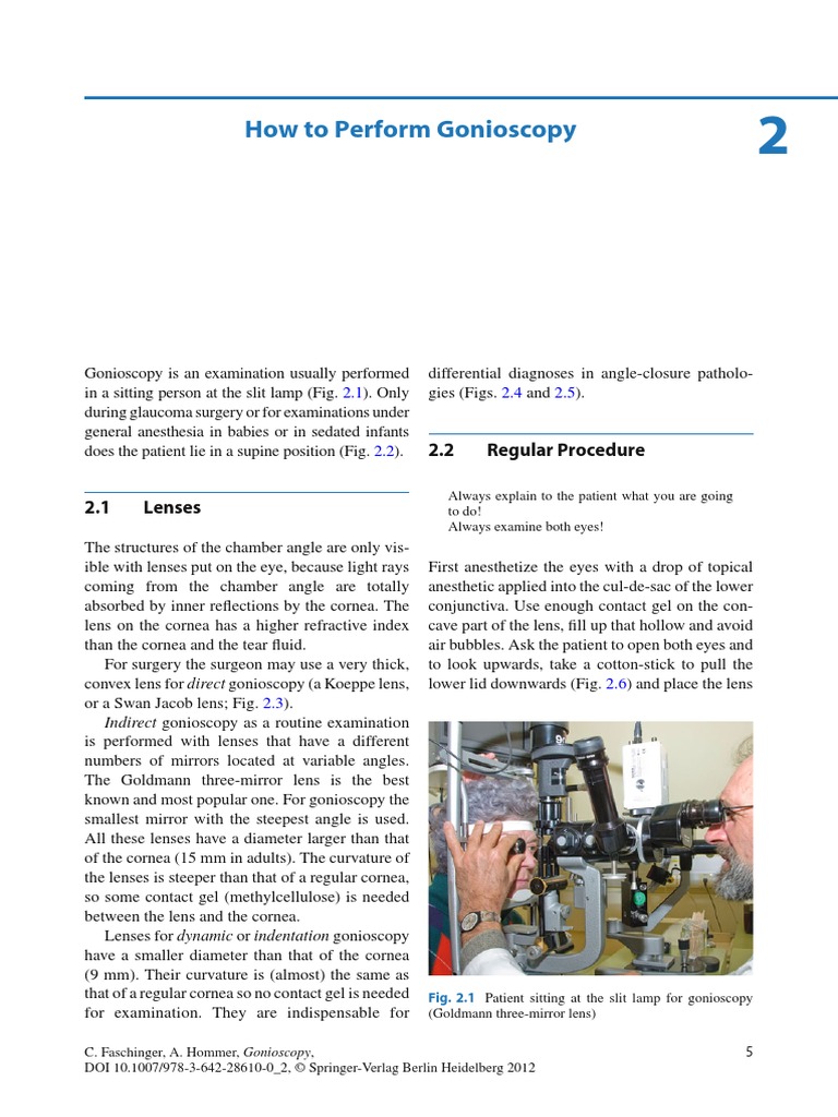 Gonio Procedure | PDF | Lens (Optics) | Cornea