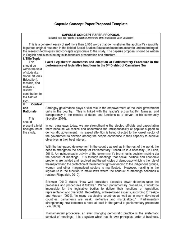 ParPro Capsule Concept Paper | PDF | Statistical Hypothesis Testing ...