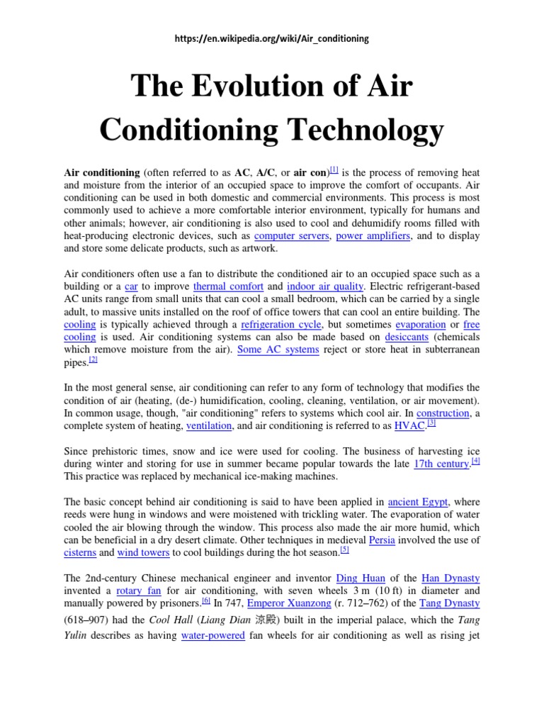 The Evolution of Air Conditioning Technology | PDF | Air Conditioning ...