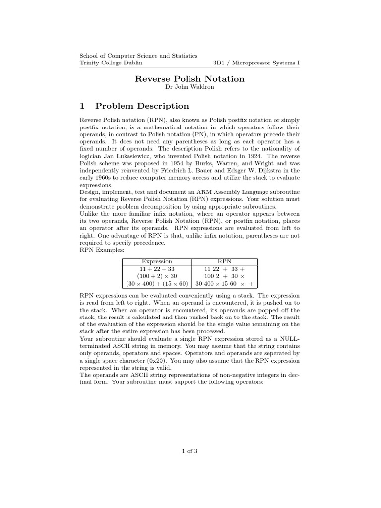 Reverse Polish Notation | PDF | Computer Programming | Mathematical Notation