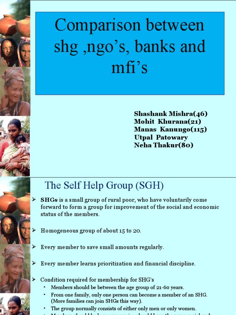 Comparison Between SHG, Ngo's, Banks and Mfi's | PDF | Microfinance ...