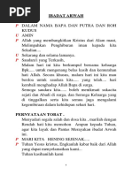 Tata Ibadat Sabda Katolik Tanpa Imam | PDF