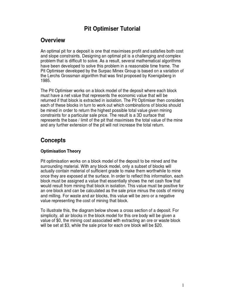 Mining Pit Optimization Guide | PDF | Mathematical Optimization | Menu (Computing)