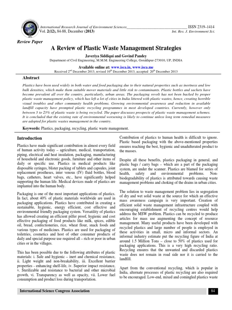 Plastic Waste Research | PDF | Incineration | Plastic