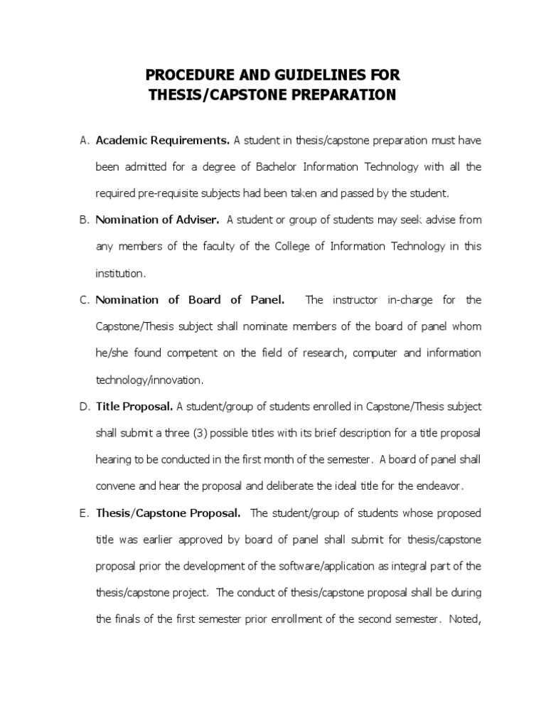 Thesis/Capstone Preparation Guidelines | PDF
