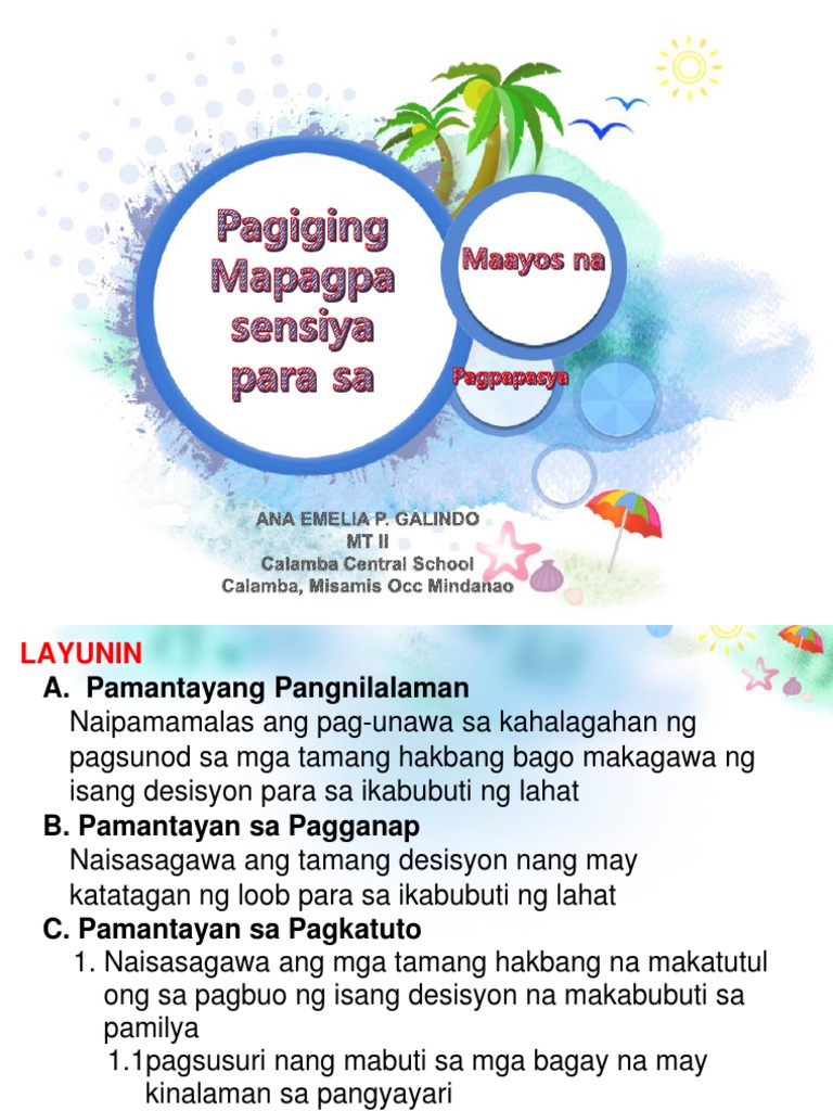 Pagiging Mapagpasensiya para Sa Maayos Na Pagpapasya | PDF