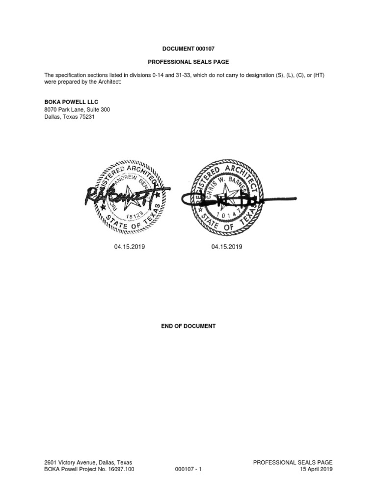 Professional Seals for BOKA Powell Project | PDF | Computing | Engineering