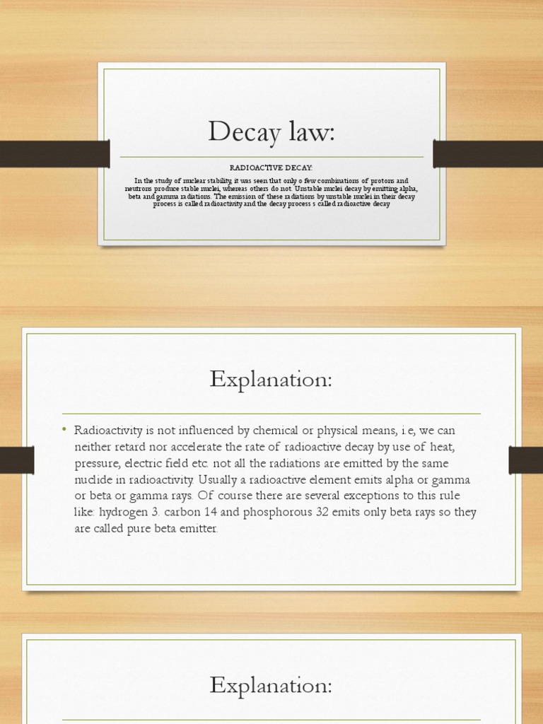 Decay Law | PDF | Radioactive Decay | Nuclear Physics