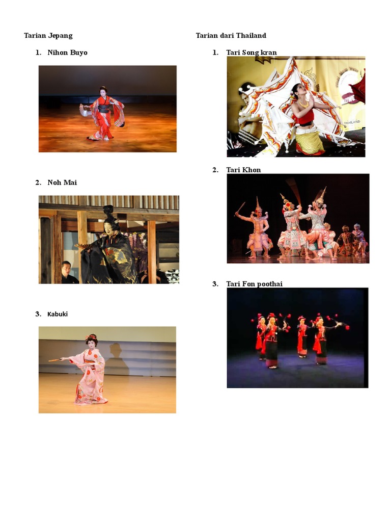 Tarian Tradisional Asia: Jepang, Thailand, Filipina, India | PDF