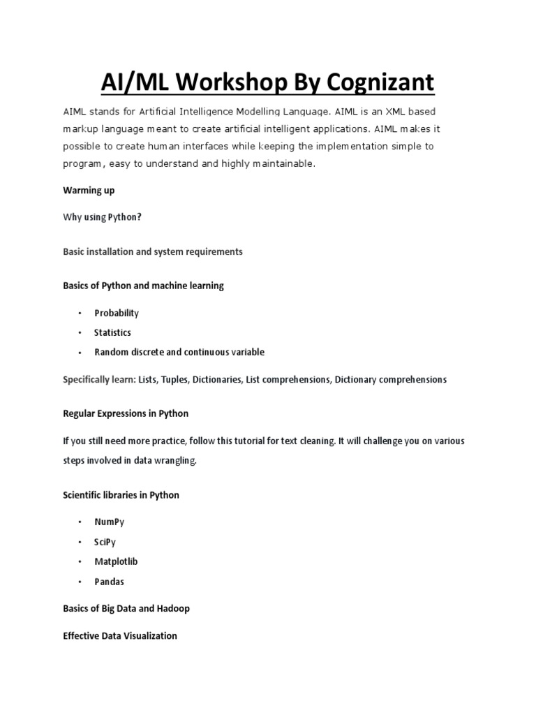 AIML Workshop | PDF