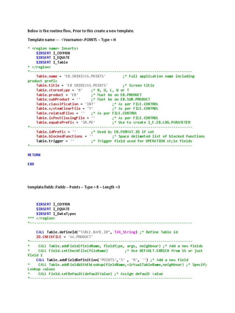 Template Creation for Points Routine | PDF | Computer Programming ...