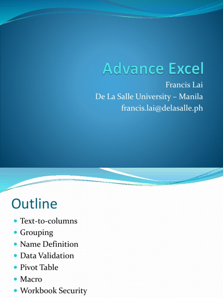 Advance Excel - Part 2 of 2 | PDF | Microsoft Excel | Array Data Type