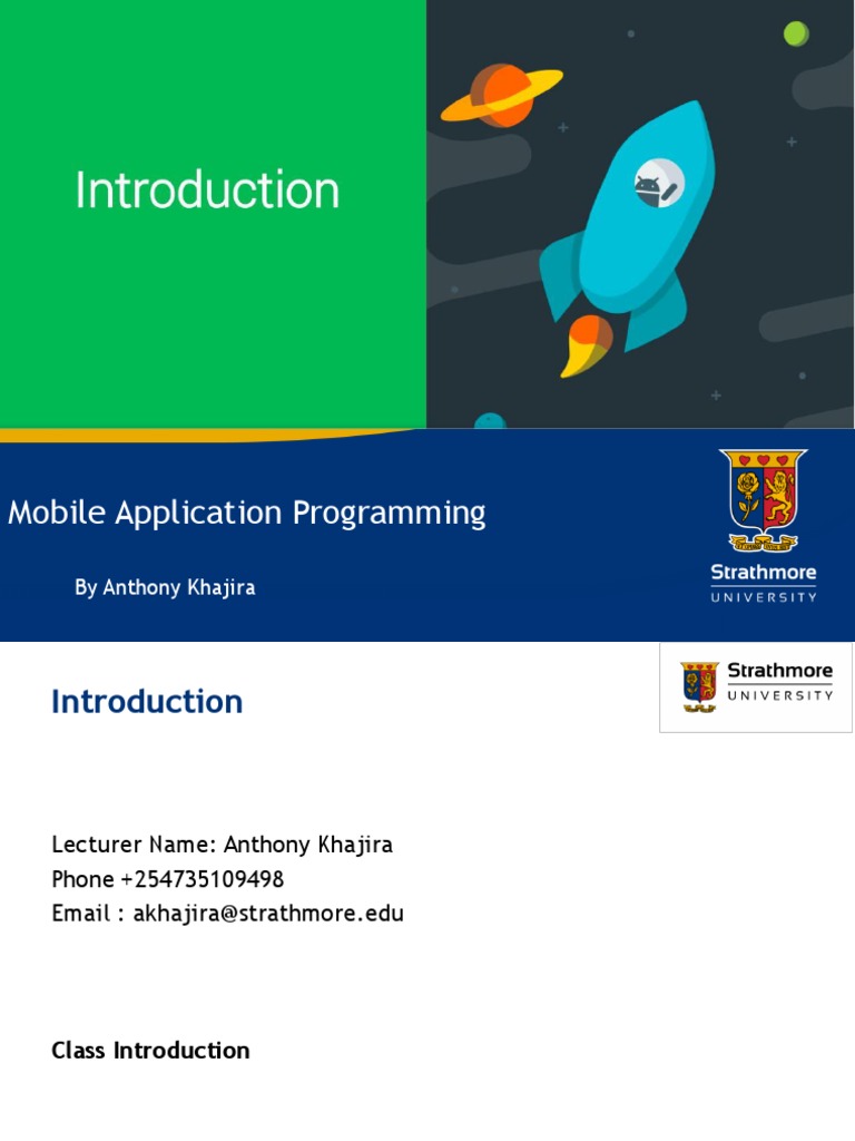 Mobile Application Programming: by Anthony Khajira | PDF