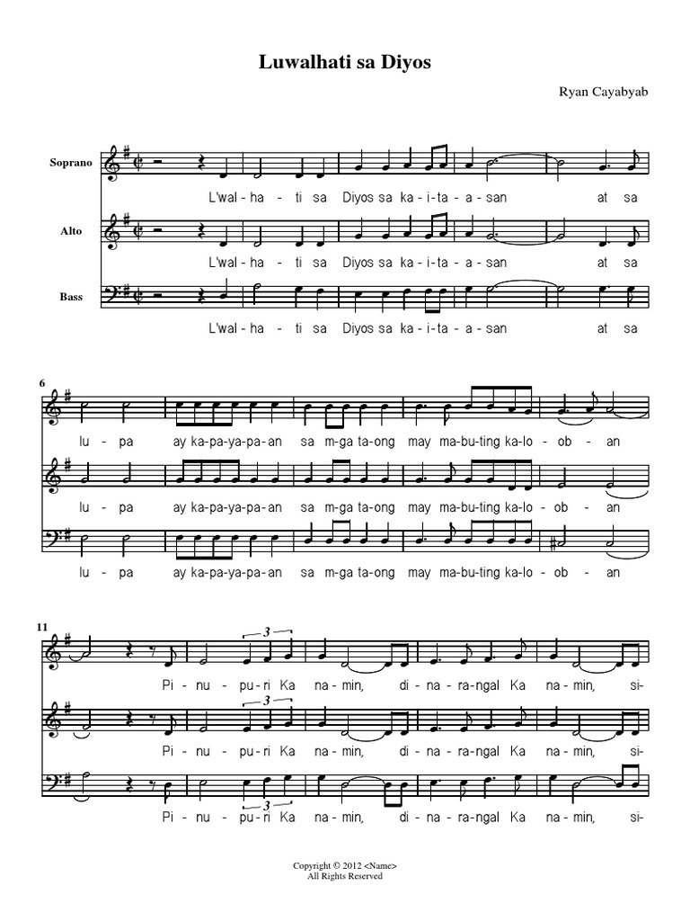 Luwalhati Sa Diyos | PDF