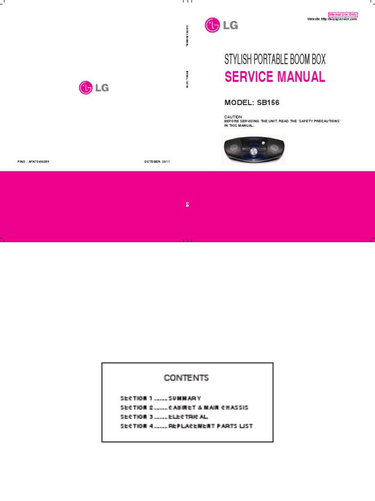 Stylish Portable Boom Box: Service Manual | PDF | Electrostatic ...