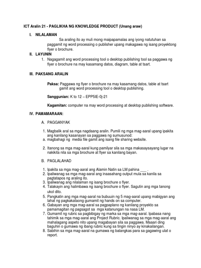 G5 Teacher's Guide EPP-ICT Aralin 21 | PDF