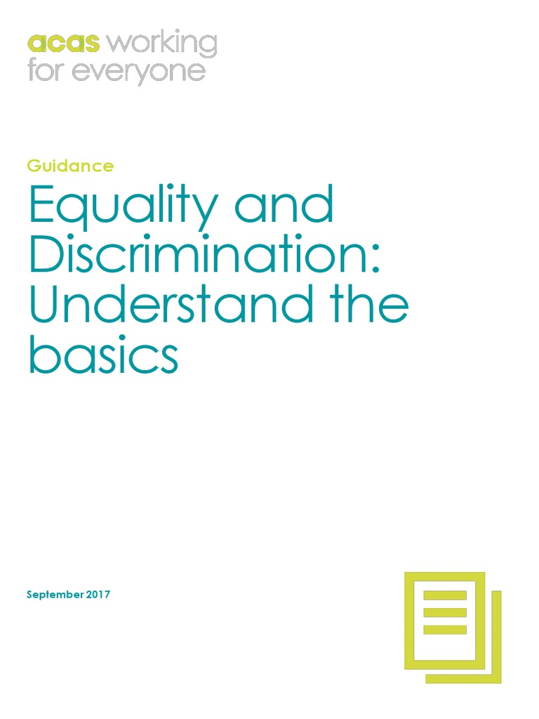 Equality and Discrimination: Understand The Basics: Guidance | PDF ...