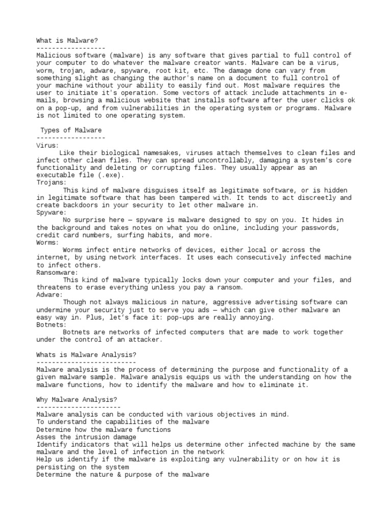 Malware Analysis | PDF | Malware | Spyware