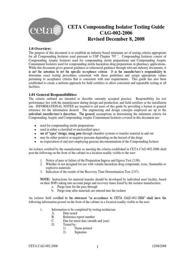 CETA-Compounding-Isolator-Testing Guide PDF | PDF | Flow Measurement ...