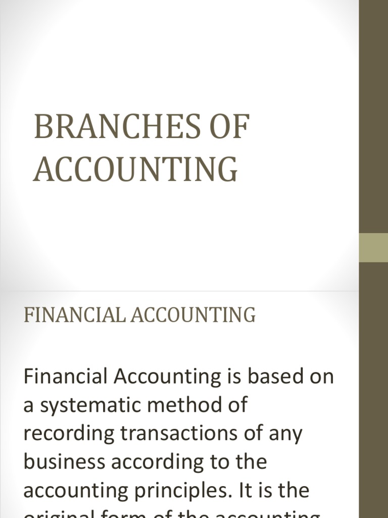 Branches of Accounting | PDF