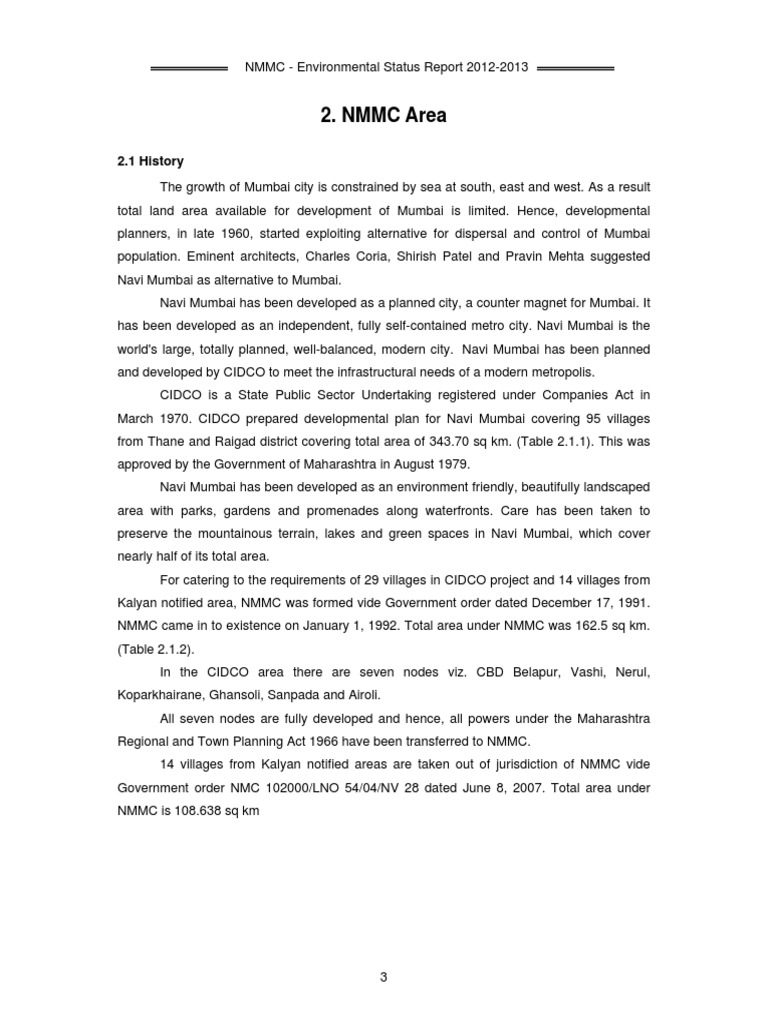 .NMMC Area | PDF | Nature | Business