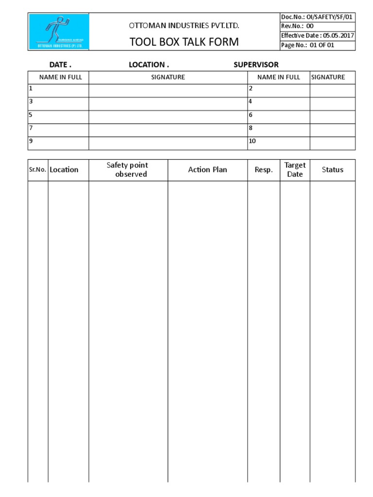 Toolbox Form | PDF