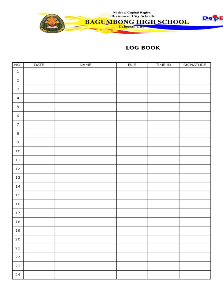 Log Book Template for Tracking Time | PDF