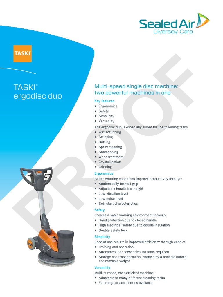 Taski Ergodisc Duo Specification | PDF | Manufactured Goods | Nature
