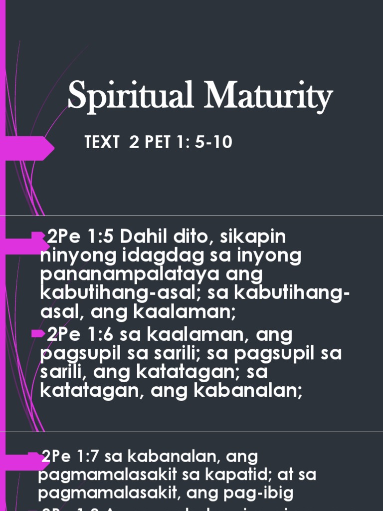 Spiritual Maturity | PDF