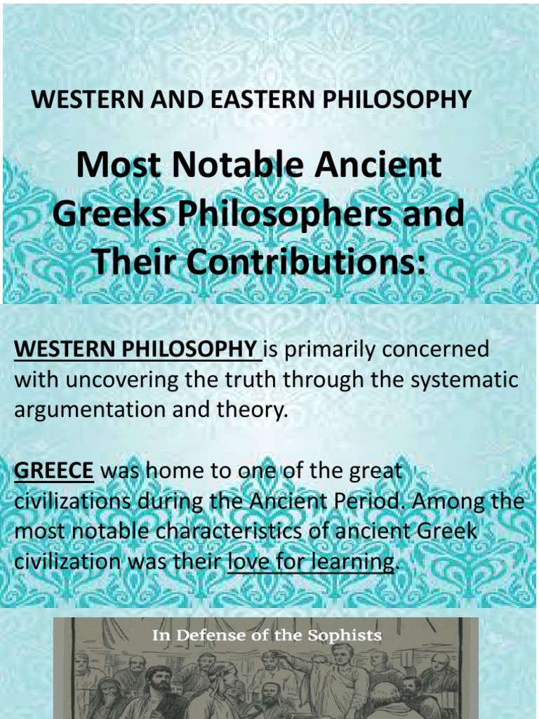 Western and Eastern Philosophy: Most Notable Ancient Greeks ...