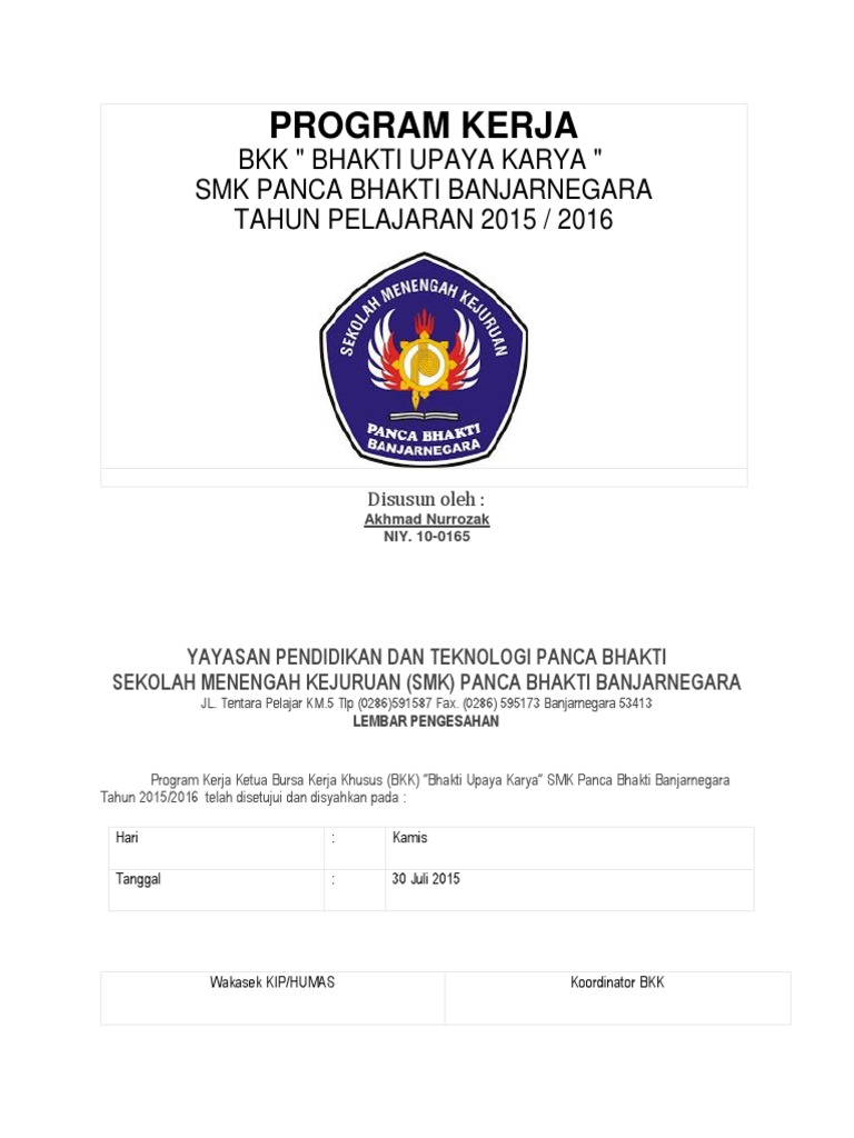 Program Kerja BKK | PDF