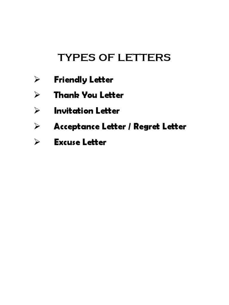 Types of Letters Explained | PDF