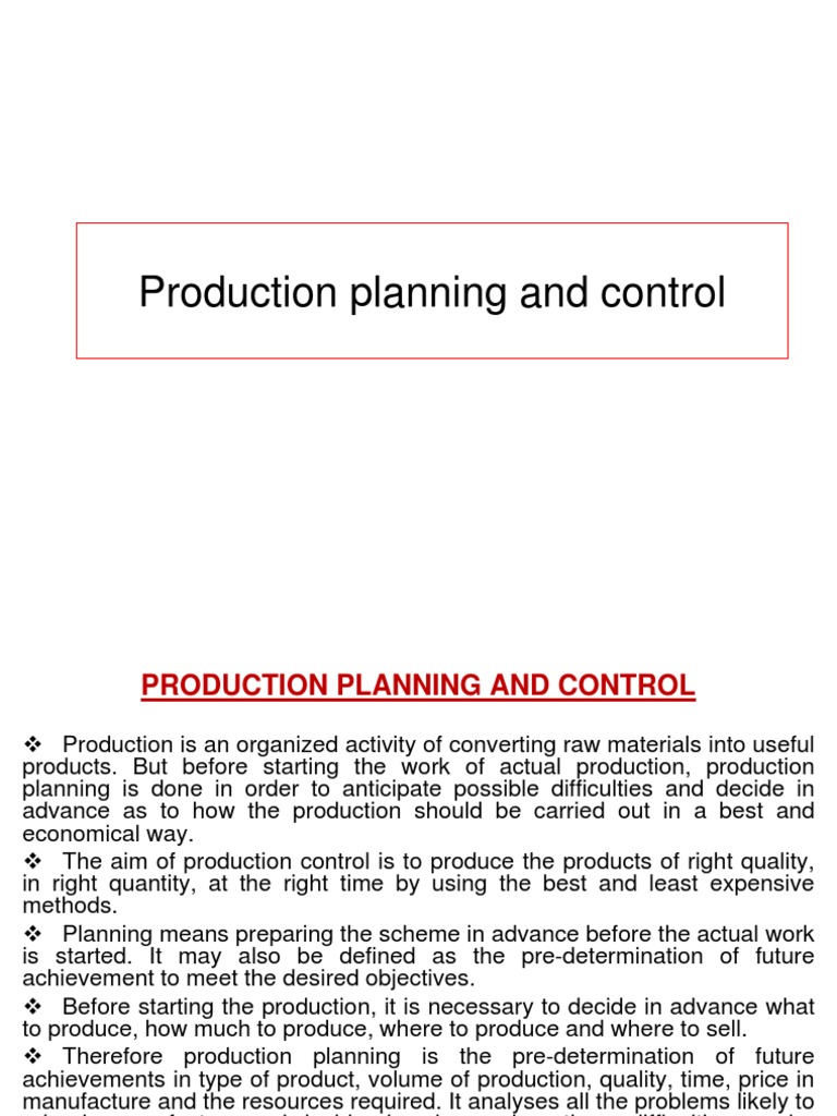 PPC | PDF | Planning | Production And Manufacturing