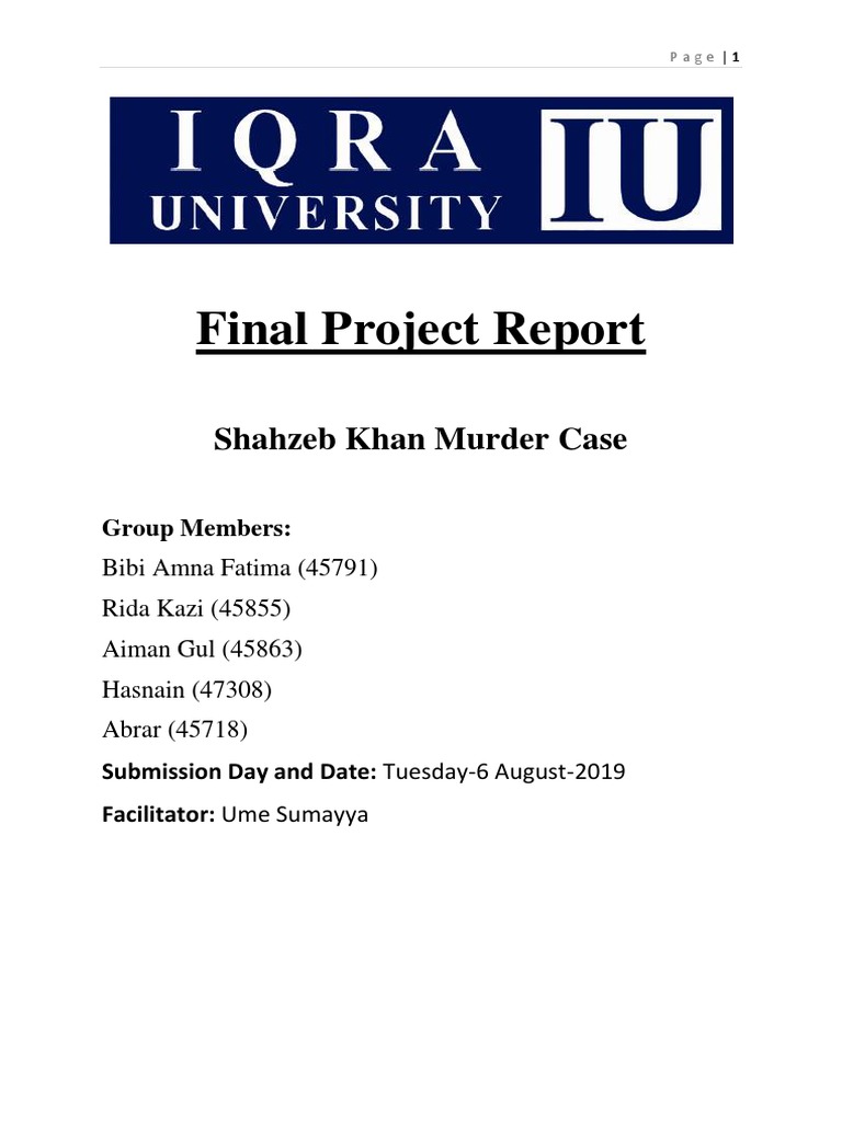 Shahzeb Murder Case | PDF | Justice | Crime & Violence