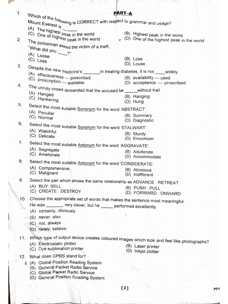 CUCET Question Paper LL.M 2019 | PDF