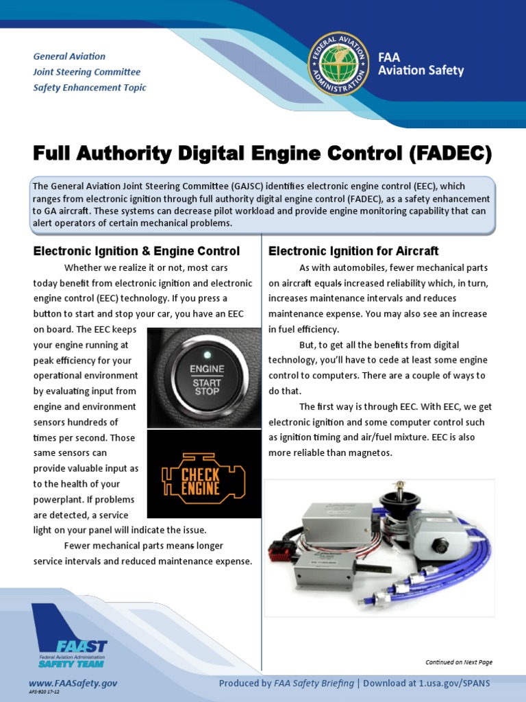 Full Authority Digital Engine Control (FADEC) : FAA Aviation Safety ...