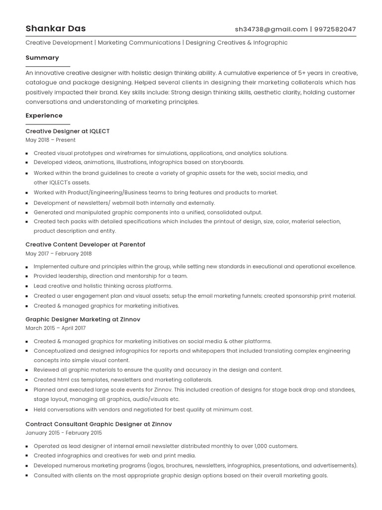Shankar Das 5 Yrs Exp Ui Ux Designer Pdf Graphic Design Infographics 