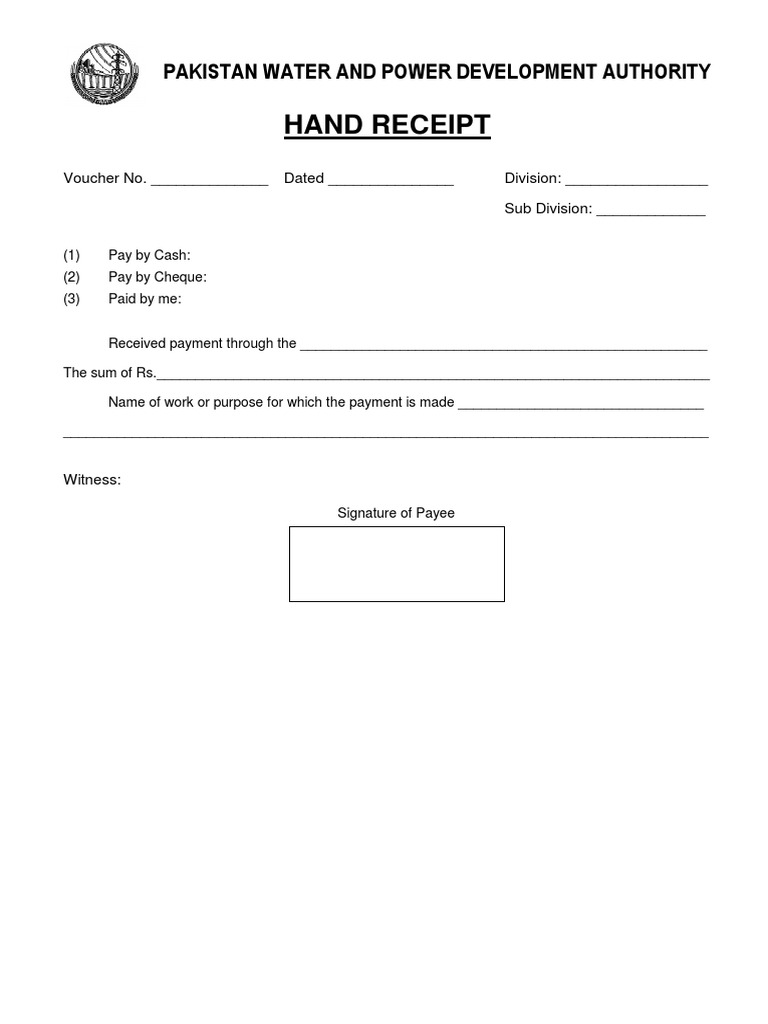 Hand Receipt Form Template | PDF