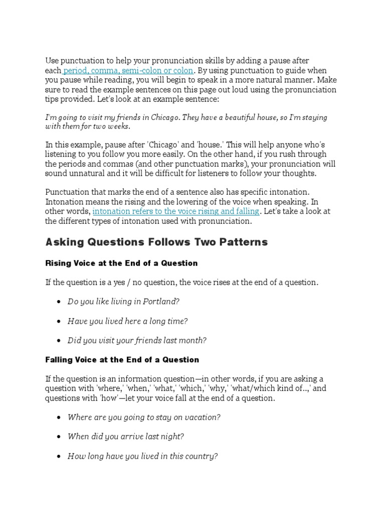 Asking Questions Follows Two Patterns: Period, Comma, Semi-Colon or ...