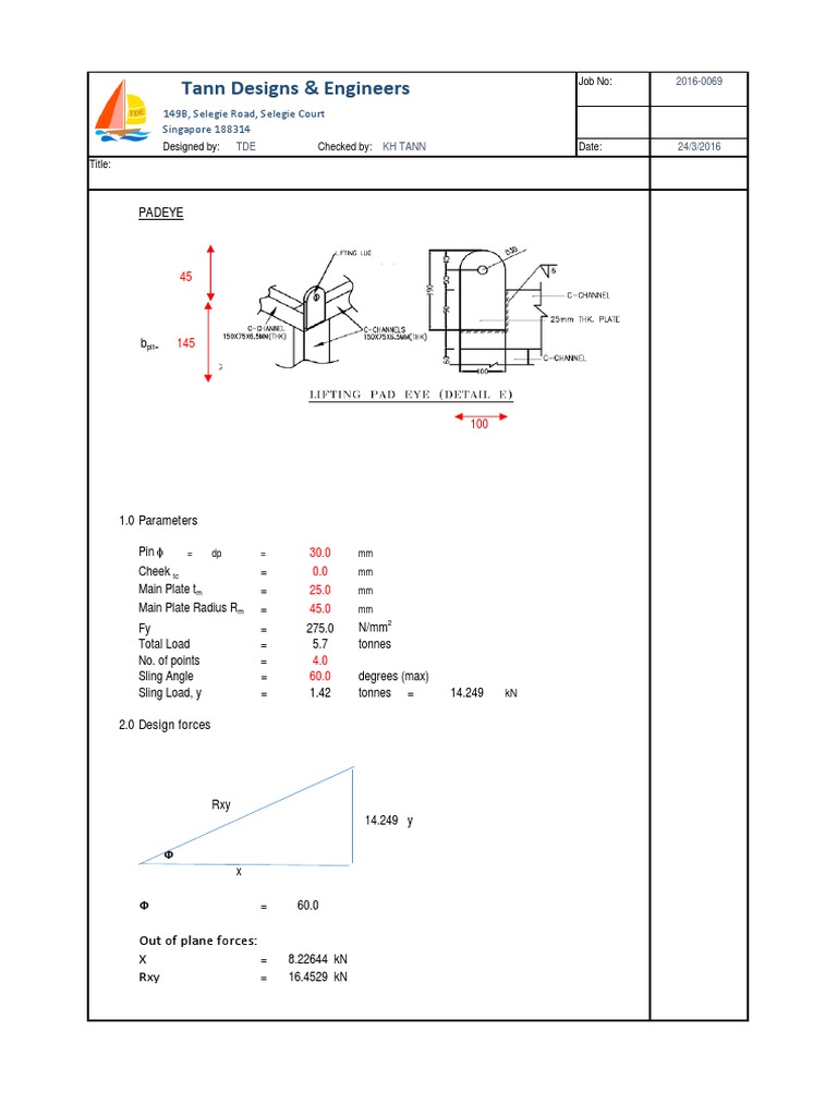 Tann Designs & Engineers: Padeye | PDF | Mechanics | Building Engineering