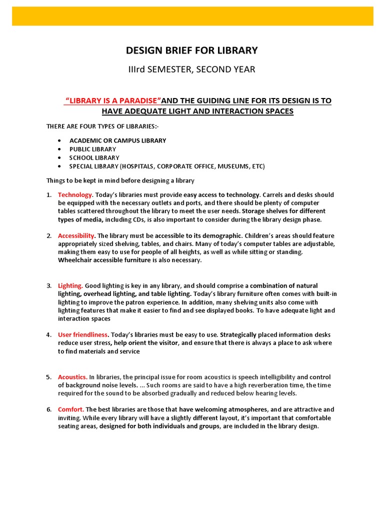 Design Brief | PDF | Libraries | Accessibility