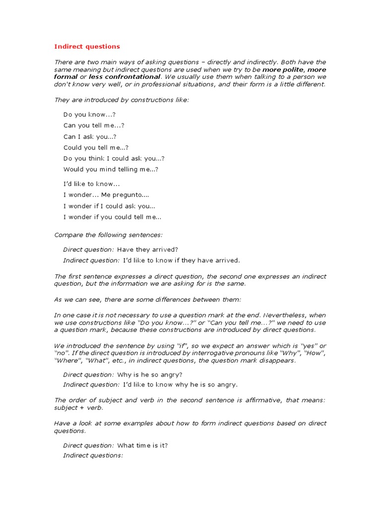 Formal or Less Confrontational. We Usually Use Them When Talking To A ...