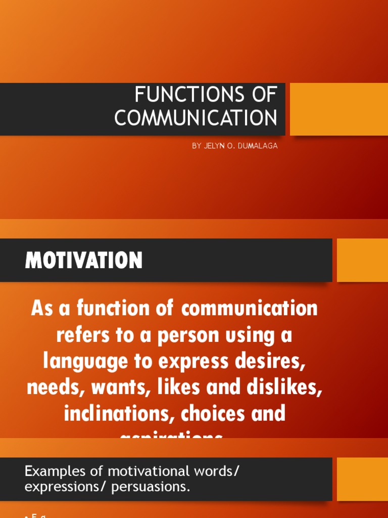 DUMALAGA - Functions - of - Communications | PDF