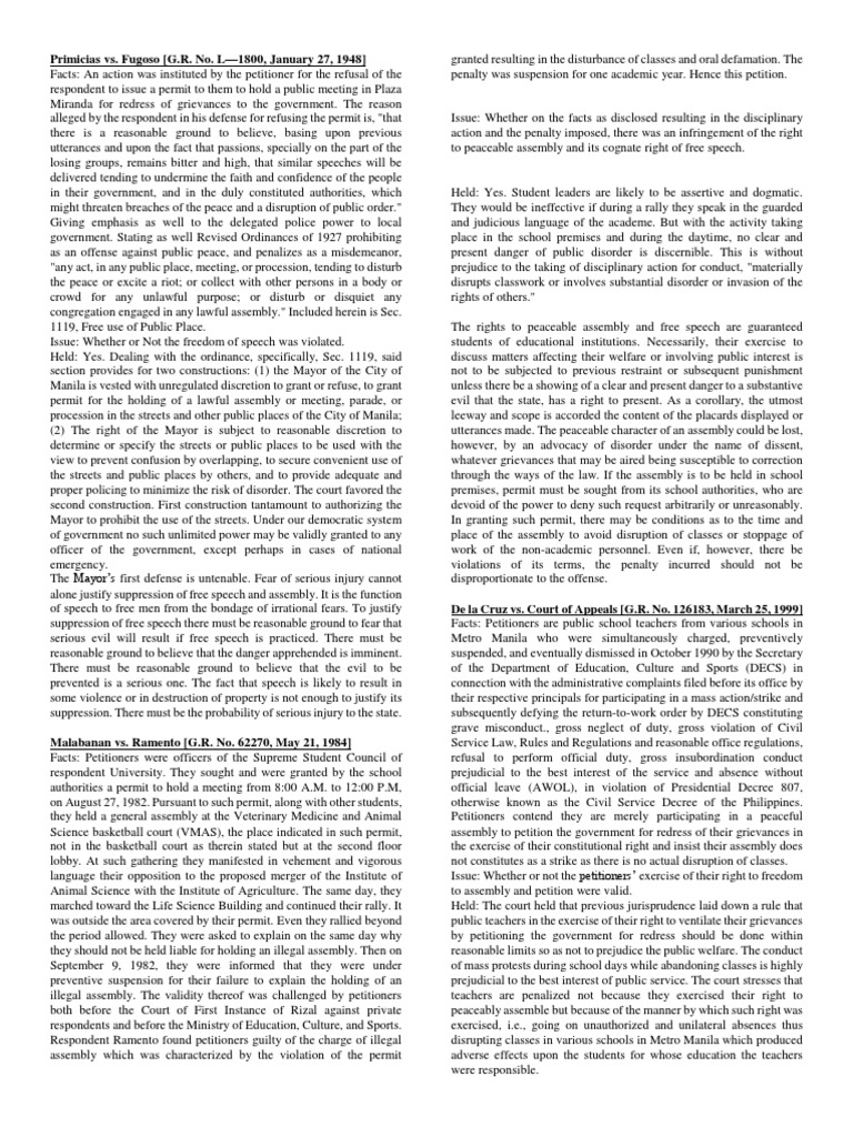 Freedom of Assembly and Petition | PDF | First Amendment To The United ...